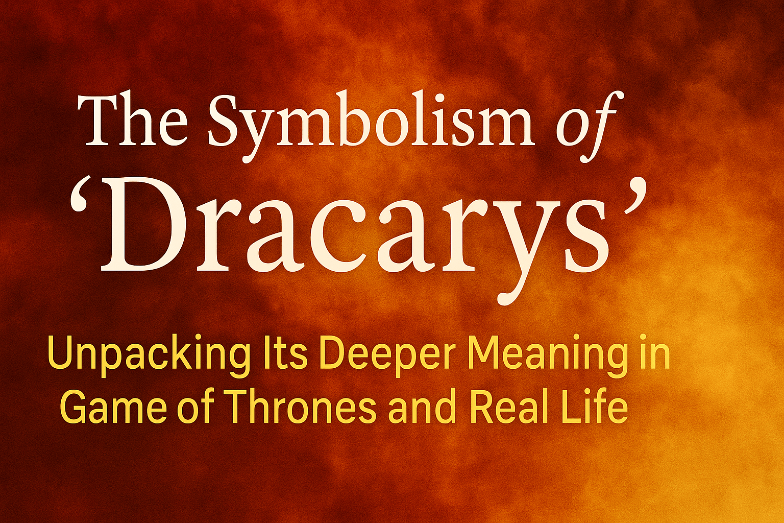 The Symbolism of “Dracarys” Explained